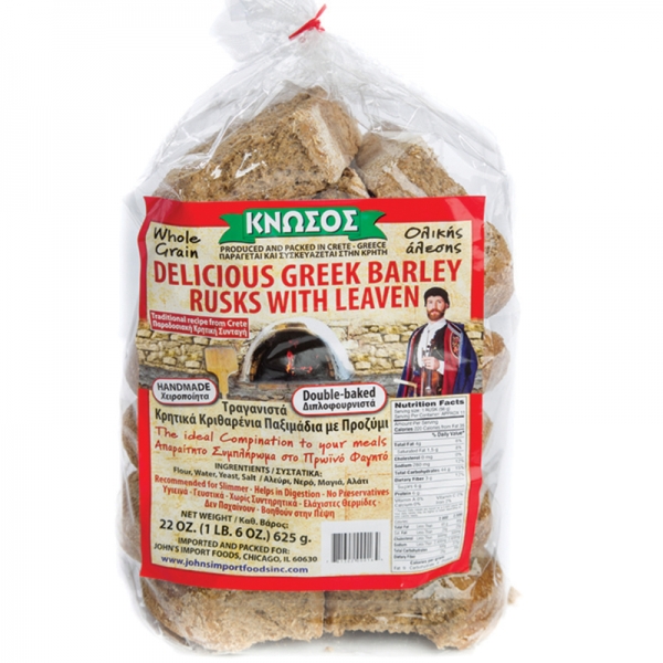 BARLEY RUSKS WITH LEAVEN, KRITIS, GREEK - Natural Food Imports